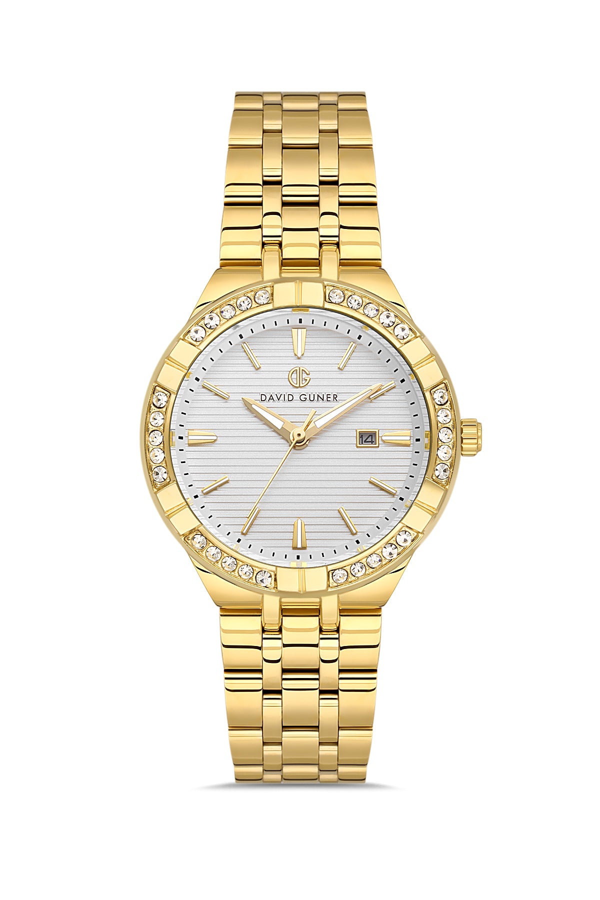 DAVID GUNER Sarı Renk Kadranlı Taşlı Kadın Kol Saati